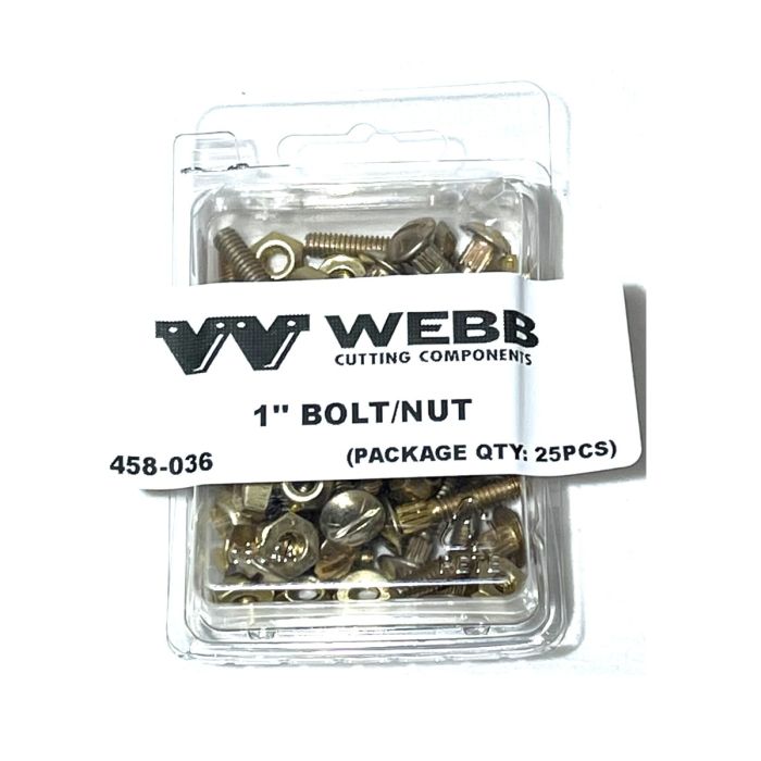 Webb Cutting Components - 25-pc pkg. 1-inch bolt and nut