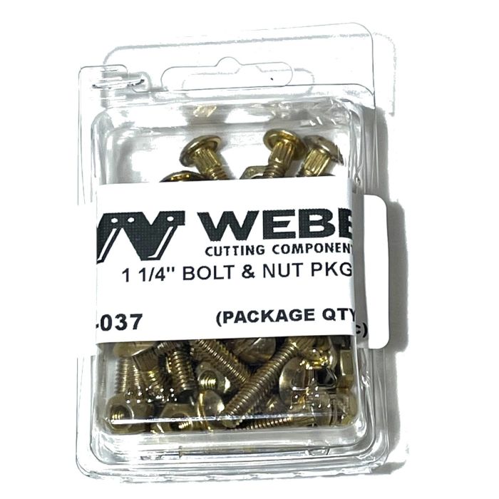 Webb Cutting Components - 25-pc pkg. 1-1/4-inch bolt and nut