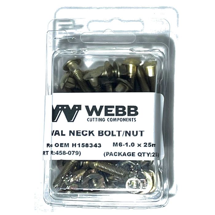 Webb Cutting Components - JD 600 series 25-pc pkg M6-1.0 x 25mm oval ...
