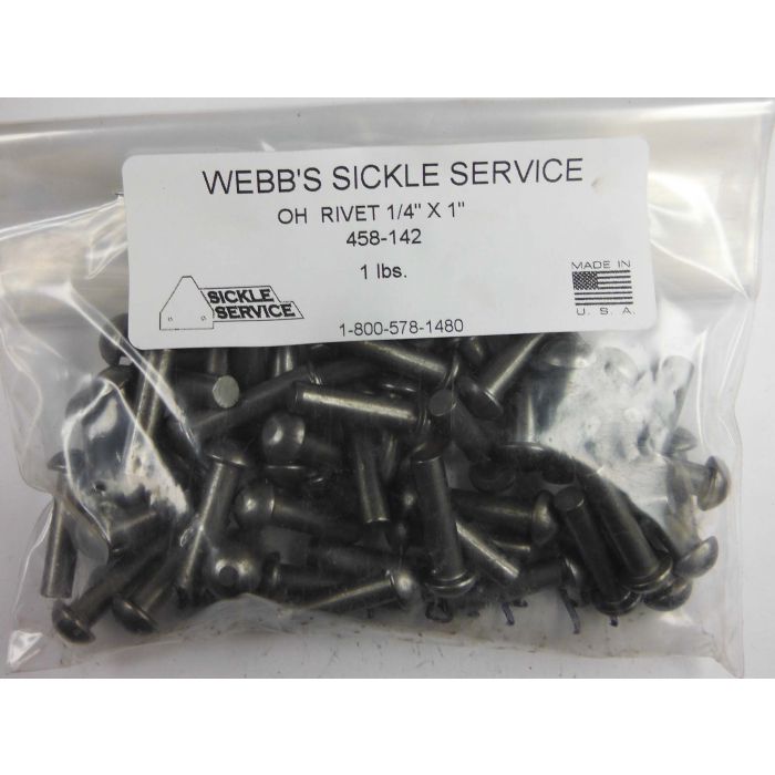 Webb Cutting Components - OH Rivet 1/4-inch x 1-inch, 1 lb, (52 pcs)