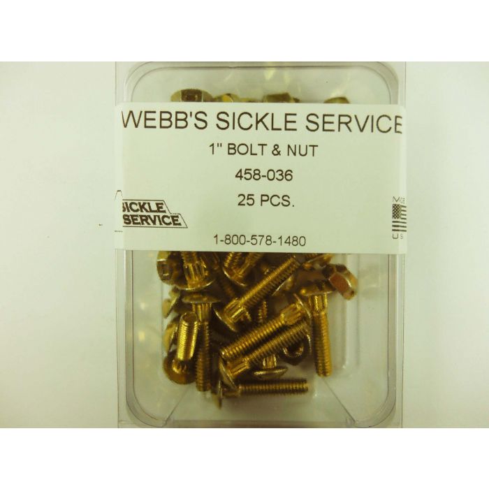 Webb Cutting Components - 25-pc pkg. 1-inch bolt and nut